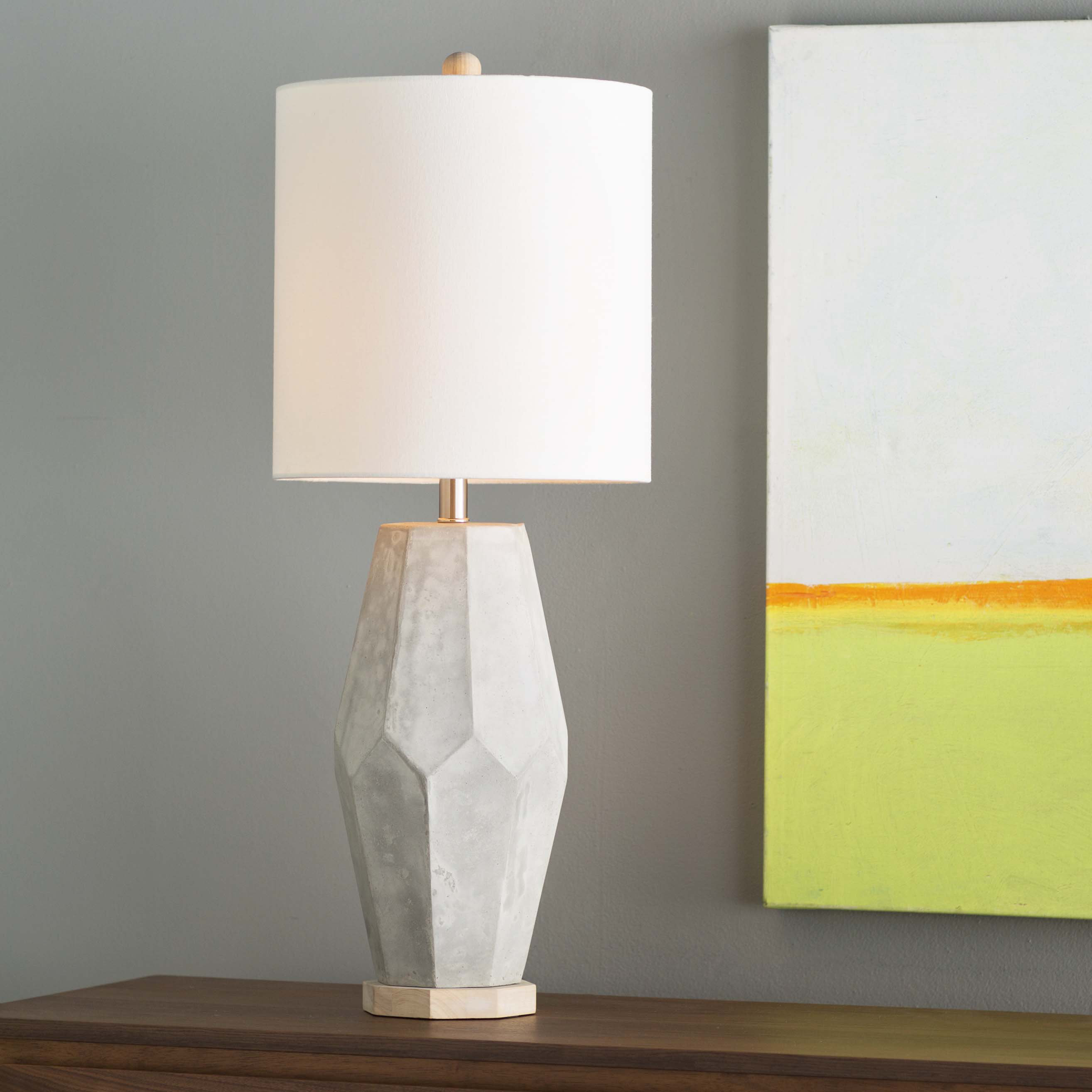 17 Stories Pacifica 34" Tall Cement and Wood Table Lamp, Gray - Wayfair Canada